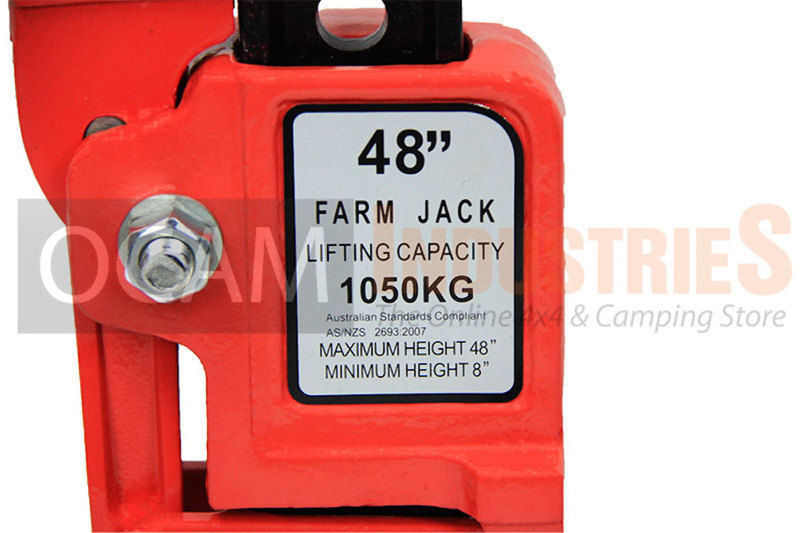 High Lift Farm Jack Heavy Duty Red 48" & Base Plate 4x4 4WD