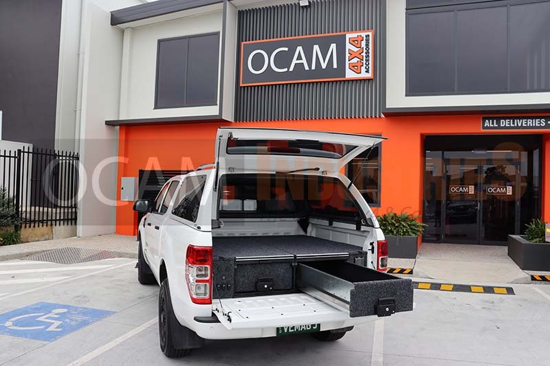 OCAM Rear Drawers For Ford Ranger PX PXII PXIII, 2011-Current, Dual Cab ...