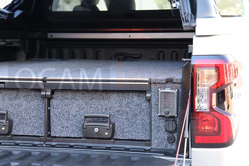 OCAM Rear Drawers For Ford Ranger NextGen, Dual Cab, 07/20222-Current