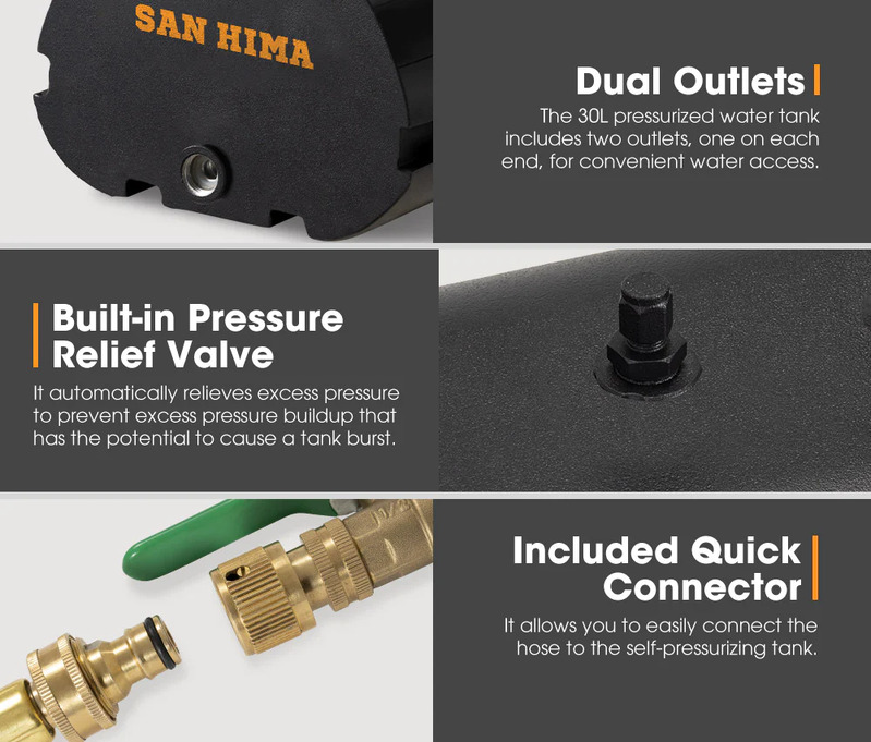 San Hima 30L Pressurized Water Tank Camper Trailers Caravans 4X4 4WD Truck