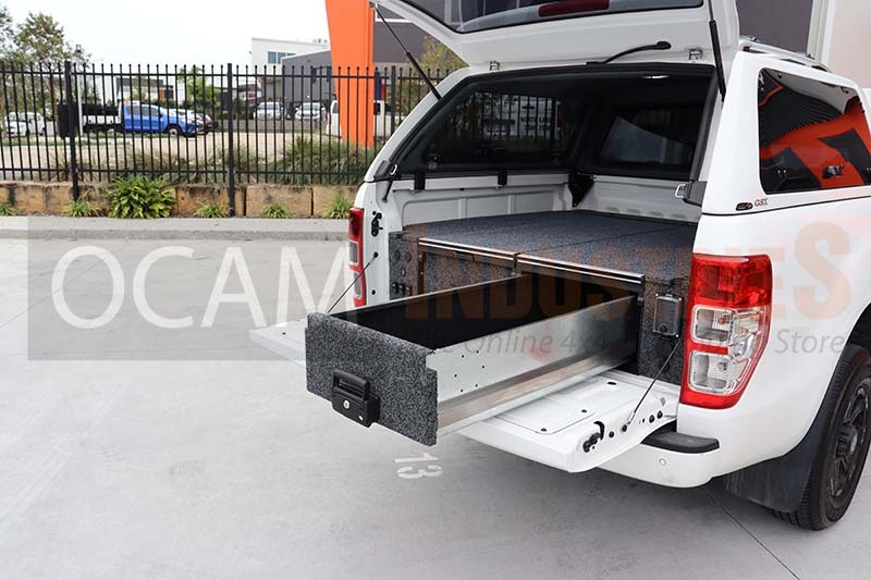 OCAM Rear Drawers For Ford Ranger PX PXII PXIII, 2011-Current, Dual Cab