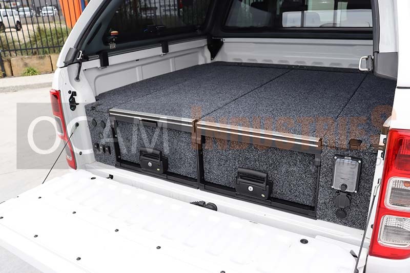 OCAM Rear Drawers For Ford Ranger PX PXII PXIII, 2011-Current, Dual Cab