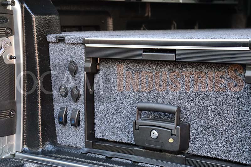 OCAM Rear Drawers For Ford Ranger NextGen, Dual Cab, 07/20222-Current