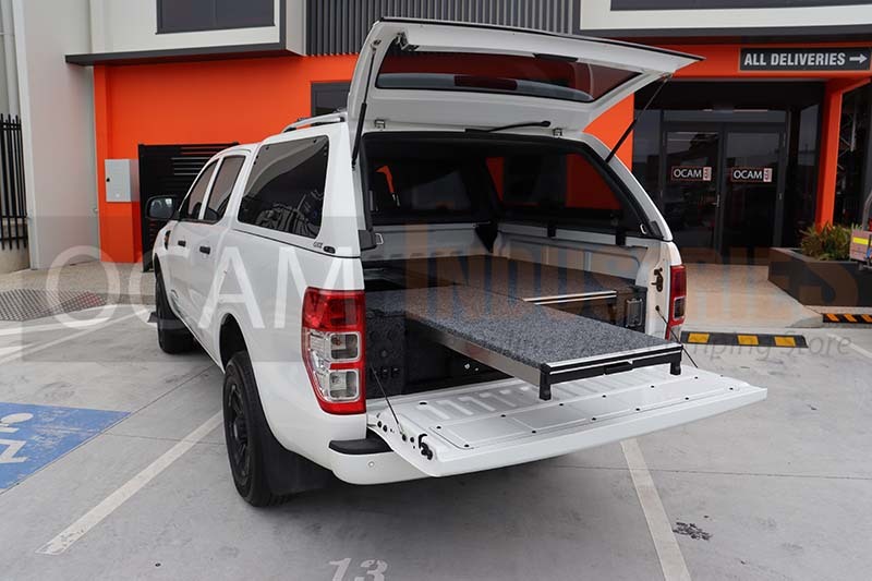 OCAM Rear Drawers For Ford Ranger PX PXII PXIII, 2011-Current, Dual Cab