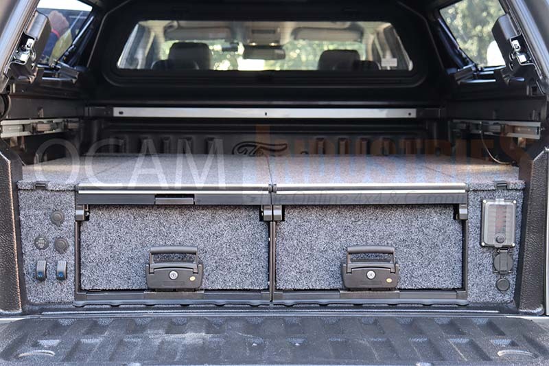 OCAM Rear Drawers For Ford Ranger NextGen, Dual Cab, 07/20222-Current