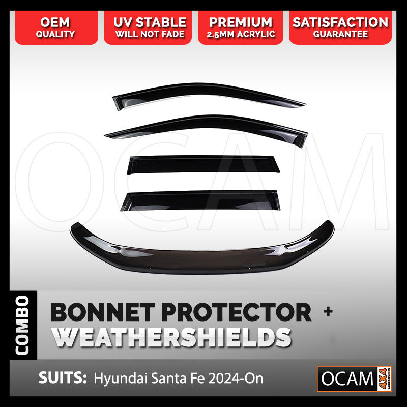 Bonnet Protector, Weathershields For Hyundai Santa Fe 2024-On