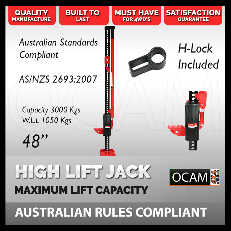 Red Hi Lift Jack / Farm Jack 48" Heavy Duty 4x4 4WD