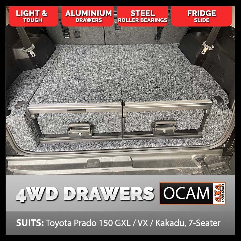 OCAM Aluminium Rear Drawers For Toyota Prado 150 Series GXL / VX ...