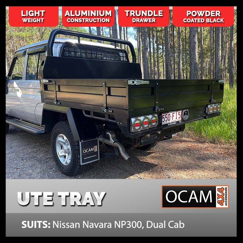 OCAM Aluminium Ute Tray For Nissan Navara NP300, 2015-Current, Dual Cab
